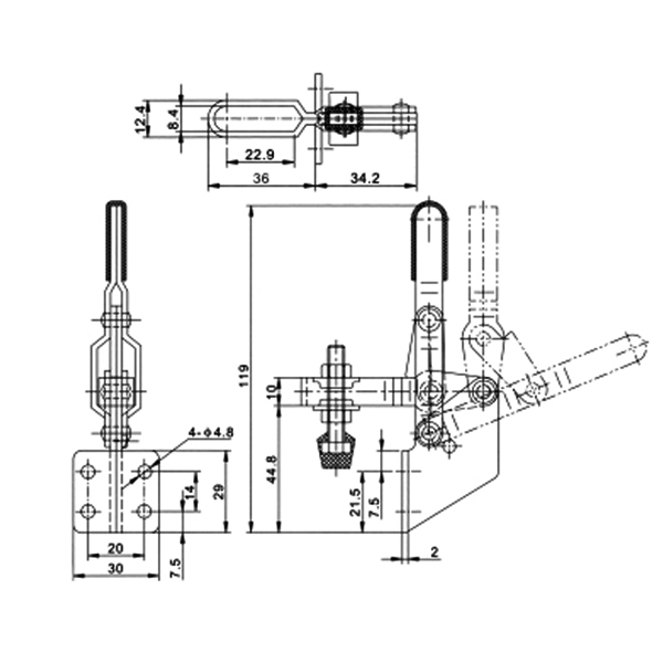 Vertical Handle Toggle Clamps Manufacturer - Rocheindustrial
