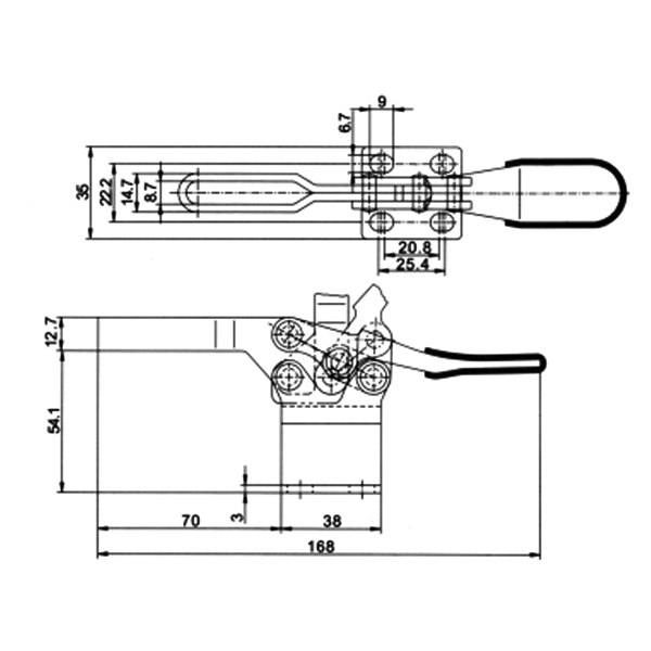 GH225DHB Horizontal Toggle Clamp - Rocheindustrial