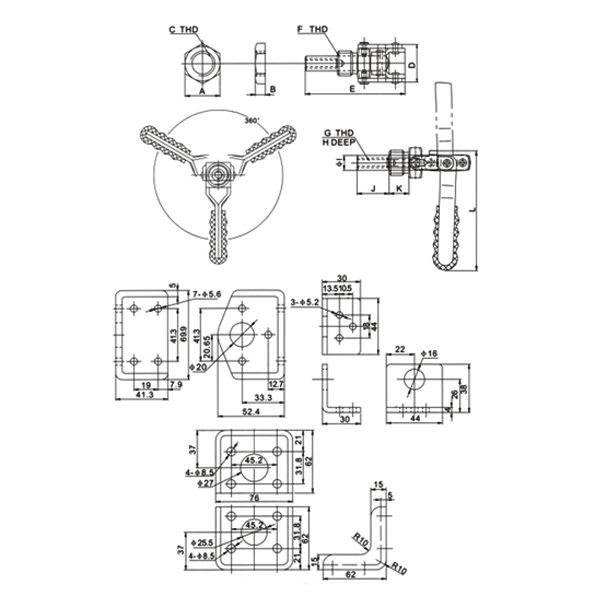 GH36202 Push Pull Toggle Clamp - Rocheindustrial
